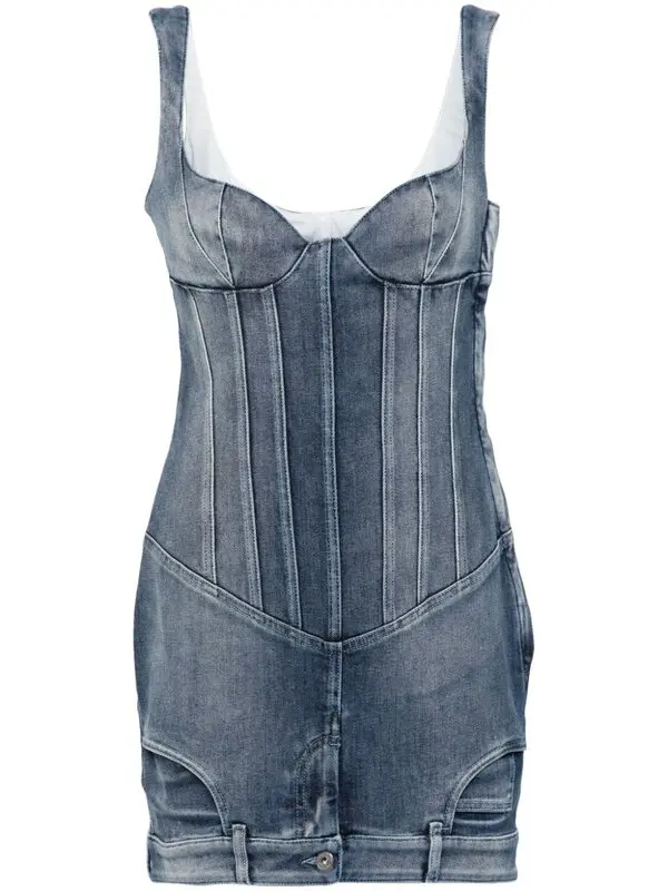 Off-White Panelled Denim Mini Dress