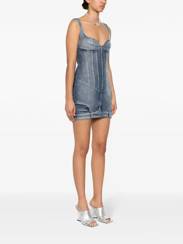 Off-White Panelled Denim Mini Dress