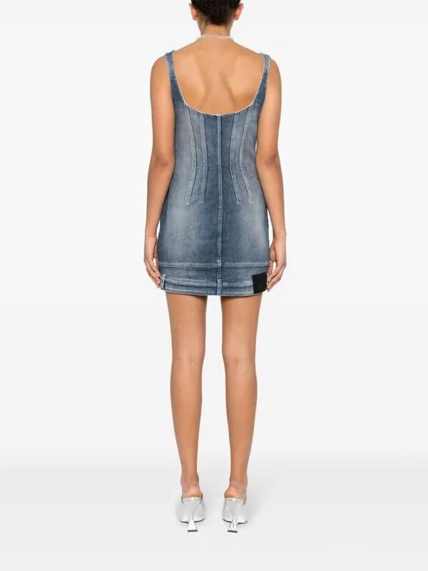 Off-White Panelled Denim Mini Dress