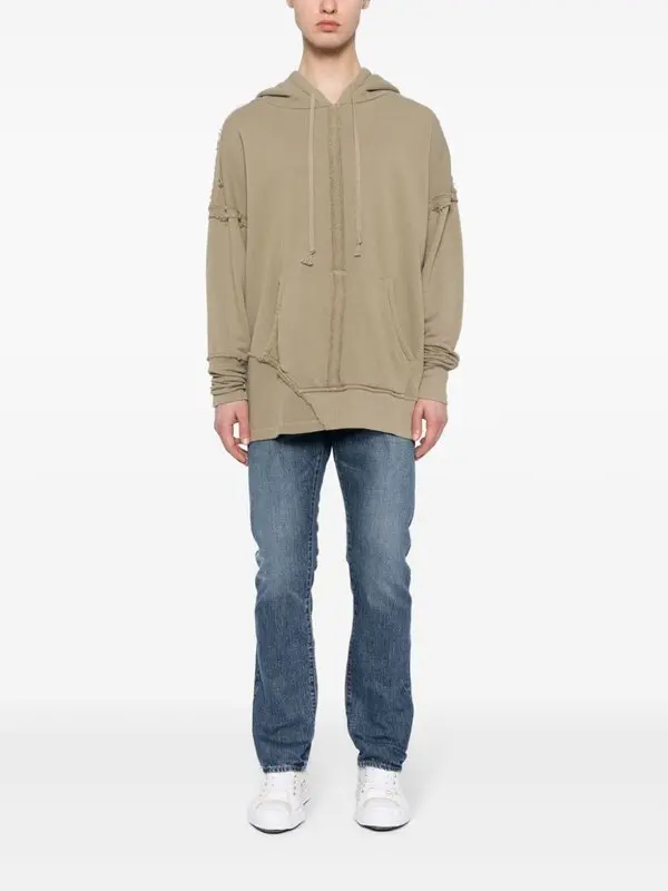 GREG LAUREN Distressed Cotton Hoodie