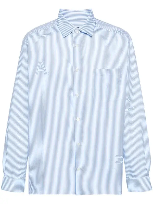 A.p.c. Malo Striped Shirt - Blue