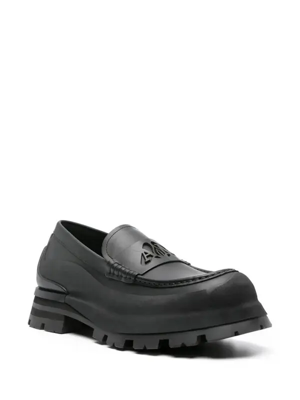 Alexander McQueen Seal-logo Leather Loafers