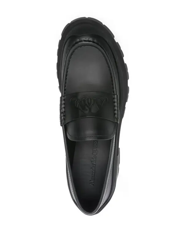Alexander McQueen Seal-logo Leather Loafers