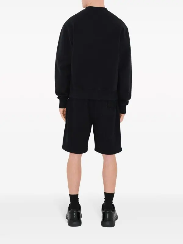 Burberry Equestrian Knight-motif Cotton Shorts - Black