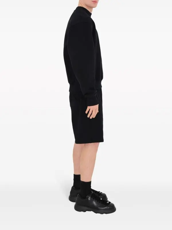 Burberry Equestrian Knight-motif Cotton Shorts - Black