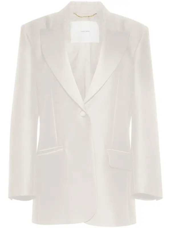 Adam Lippes Wool-silk Radzimire Tux Jacket