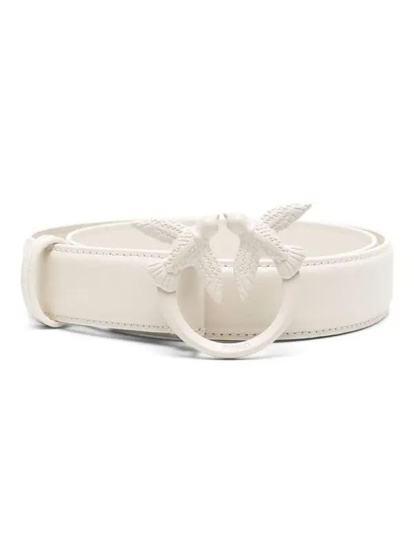 Pinko Love Berry Leather Belt - White