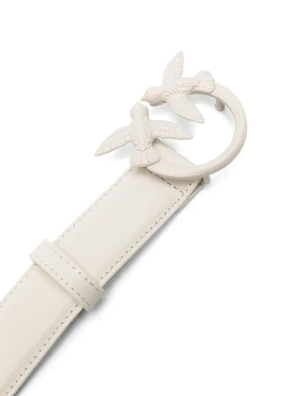 Pinko Love Berry Leather Belt - White