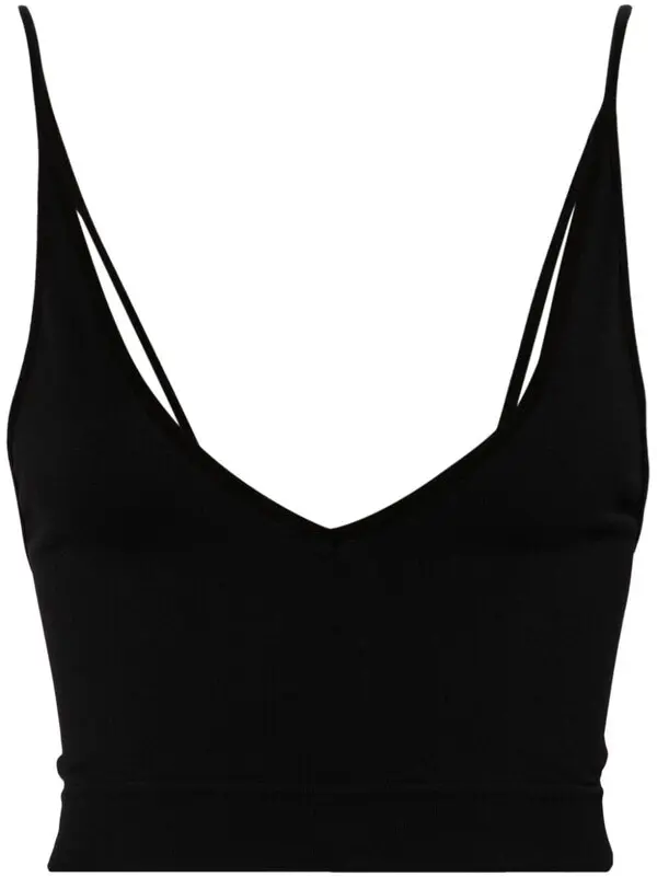 Rick Owens V-neck Crop Top - Black