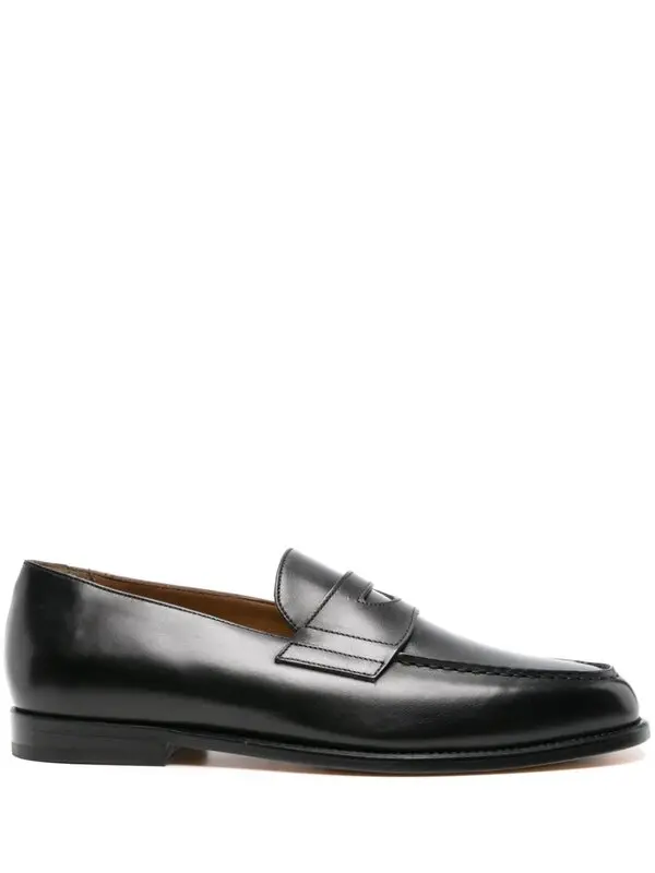 DOUCAL'S High-shine Leather Loafers - Black