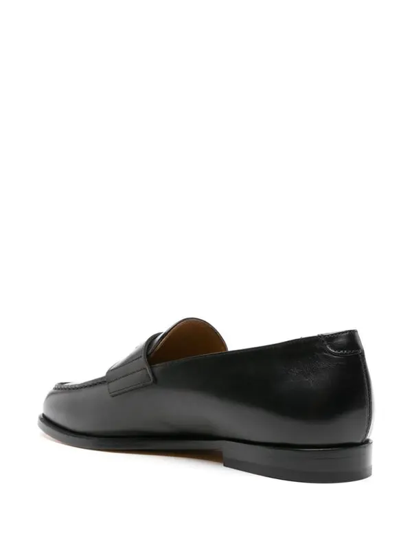 DOUCAL'S High-shine Leather Loafers - Black