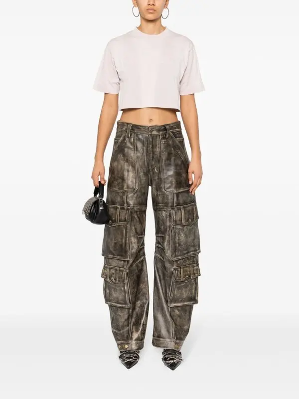 Off-White Rubberised-logo Cropped T-shirt