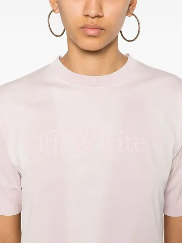 Off-White Rubberised-logo Cropped T-shirt