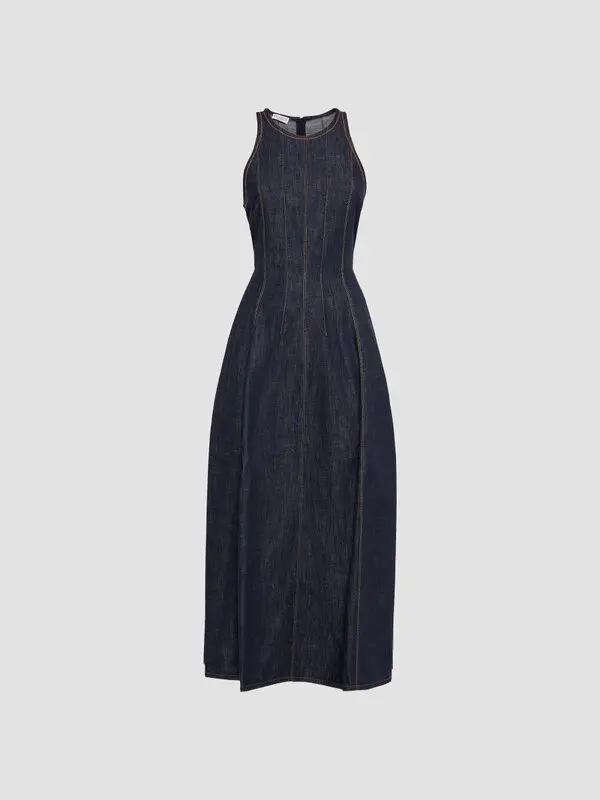 Brunello Cucinelli Lightweight Wet Effect Dress With Shiny Trims