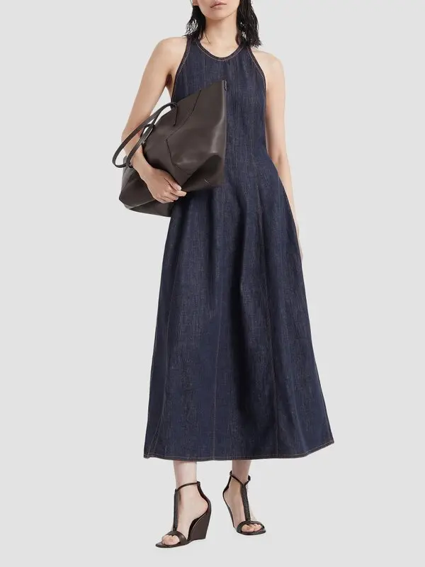 Brunello Cucinelli Lightweight Wet Effect Dress With Shiny Trims