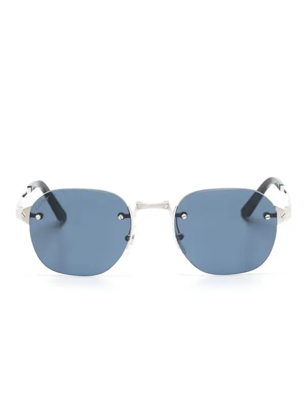 CARTIER Round-frame Rimless Sunglasses - Silver