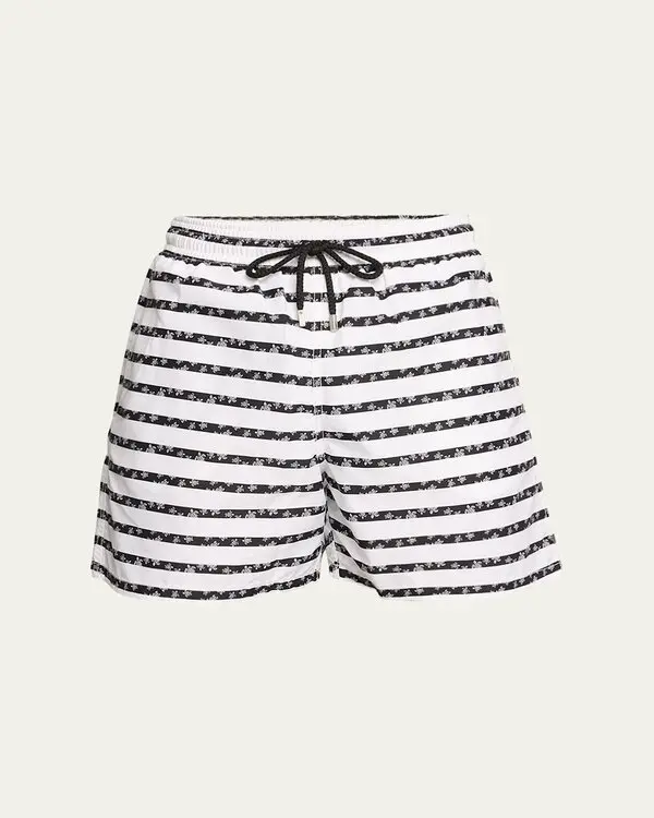 Vilebrequin Micro-turtle Striped Swim Shorts
