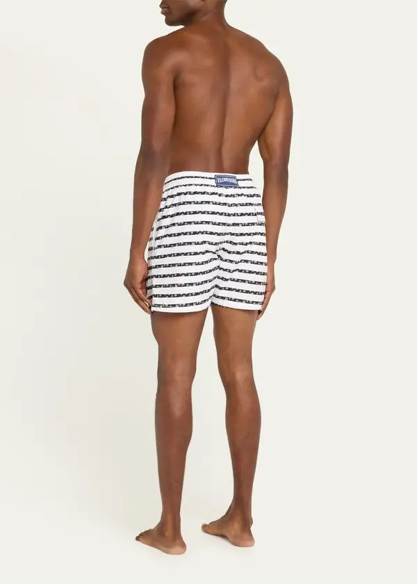 Vilebrequin Micro-turtle Striped Swim Shorts