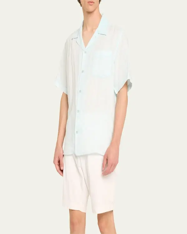 Vilebrequin Linen Pocket Camp Shirt - Antigua