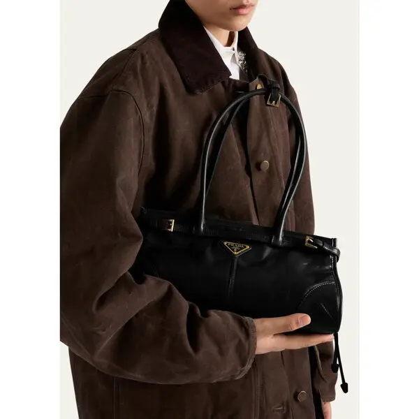 Prada Medium East-west Leather Shoulder Bag - Travertino