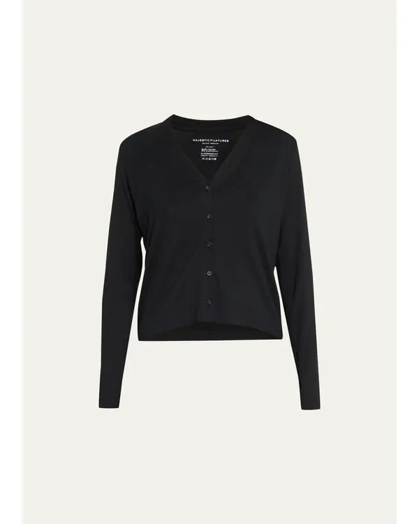 Majestic Filatures Button-front Cardigan - Noir