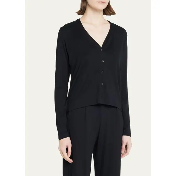 Majestic Filatures Button-front Cardigan - Noir