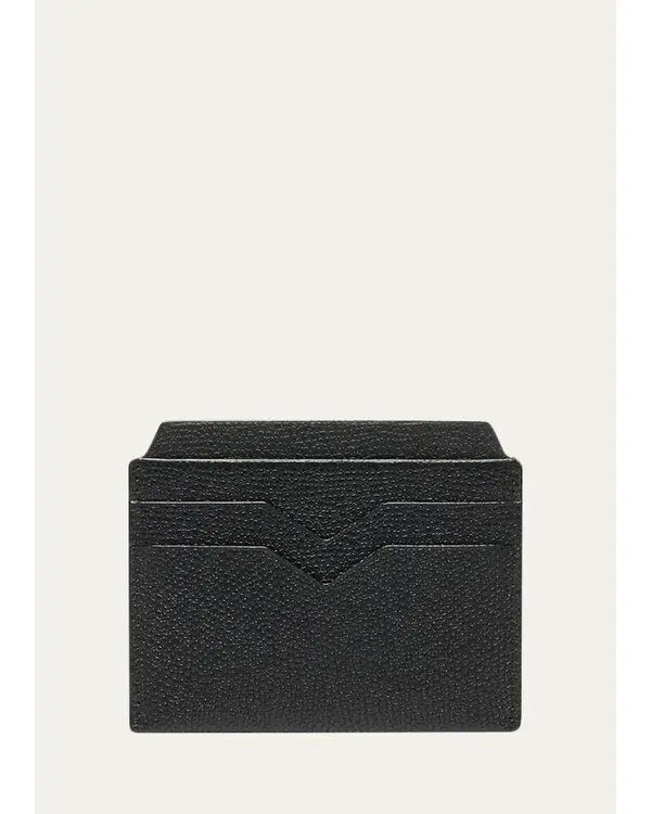 VALEXTRA Calf Leather Card Holder - Nero