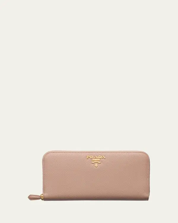 Prada Large Continental Leather Wallet - Cipria