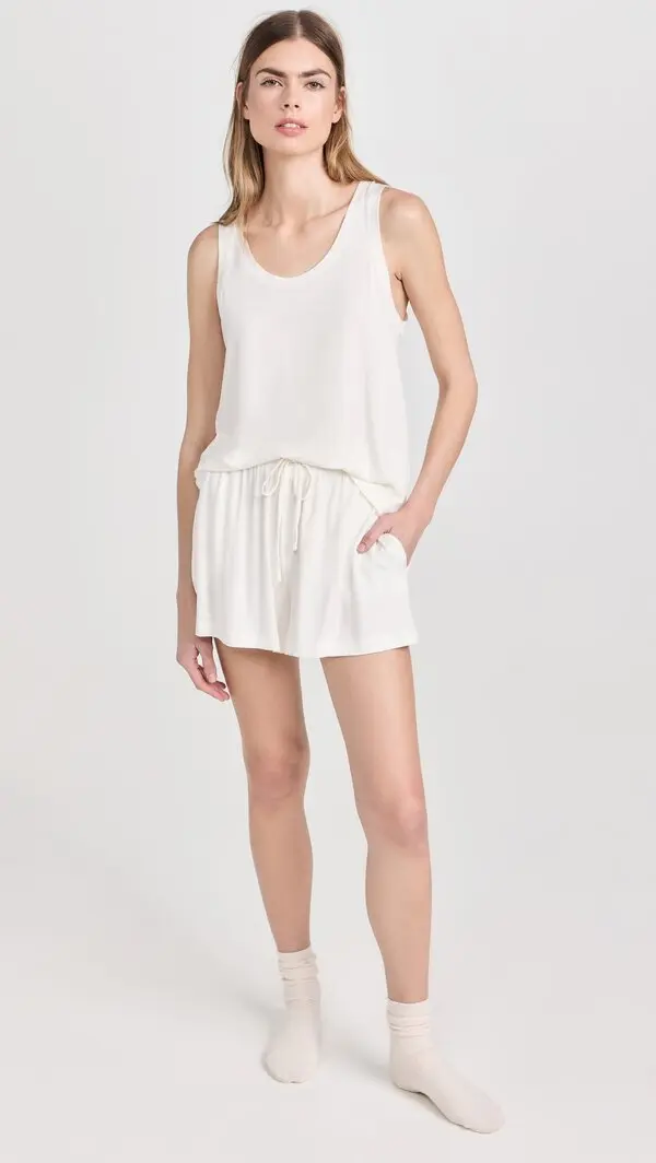 Eberjey Gisele Relaxed Jersey Shorts - Ivory