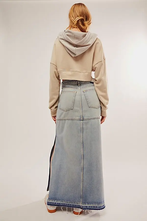 RE/DONE Mid-rise Split Skirt