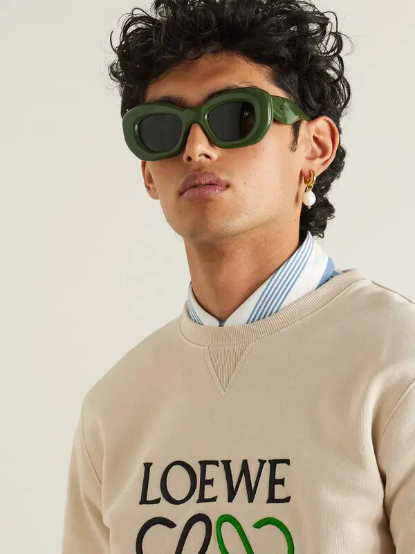 Loewe Inflated Square-Frame Sunglasses - Green | Editorialist