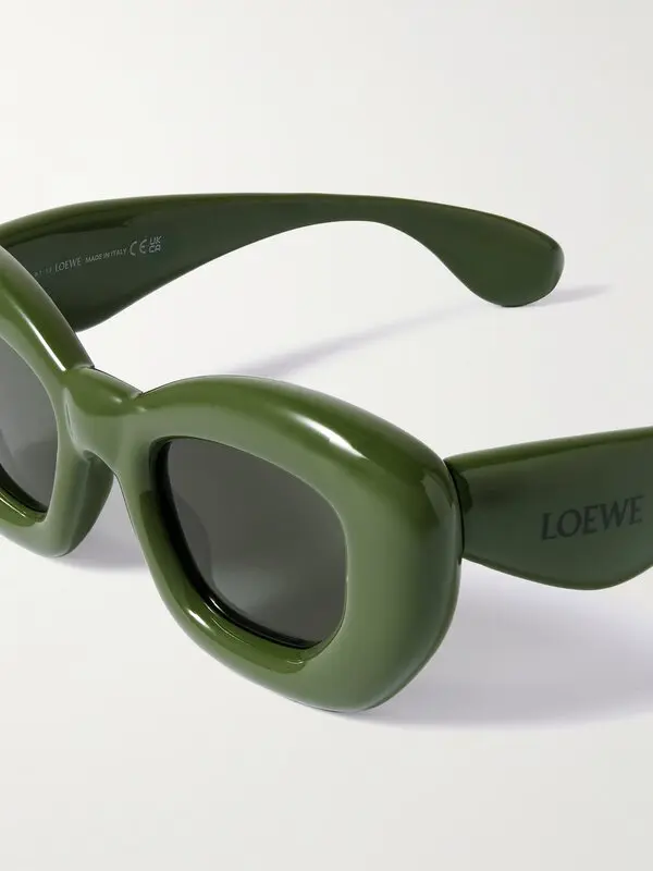 Loewe Inflated Square-Frame Sunglasses - Green | Editorialist