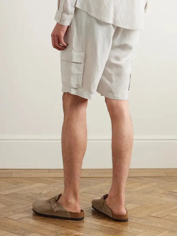 Onia Air Straight-leg Linen And Lyocell-blend Cargo Shorts