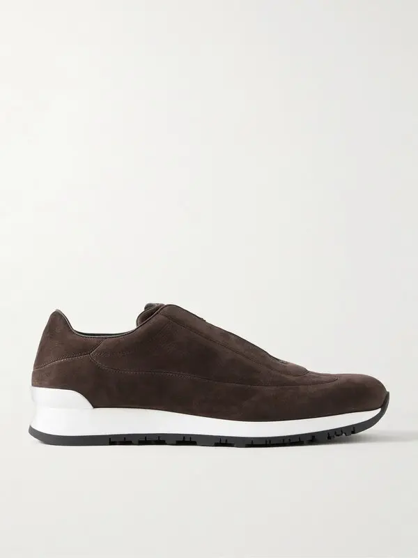 John Lobb Lift Nubuck Slip-on Sneakers - Brown