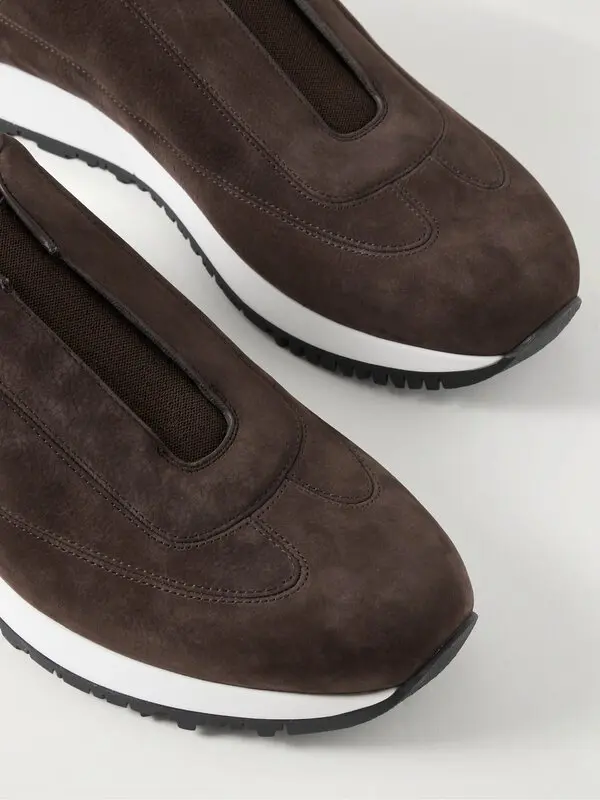 John Lobb Lift Nubuck Slip-on Sneakers - Brown