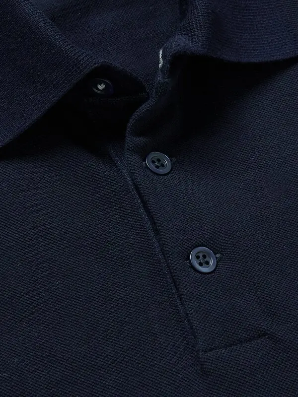 Brunello Cucinelli Cotton-piqué Polo Shirt - Blue