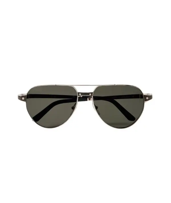 CARTIER Aviator-style -tone Sunglasses - Silver