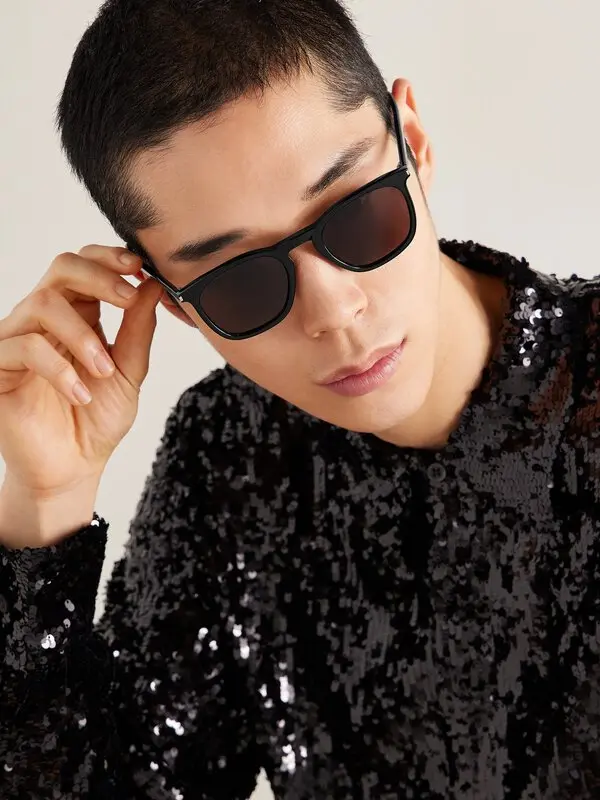 Saint Laurent D-frame Recycled-acetate Sunglasses - Black