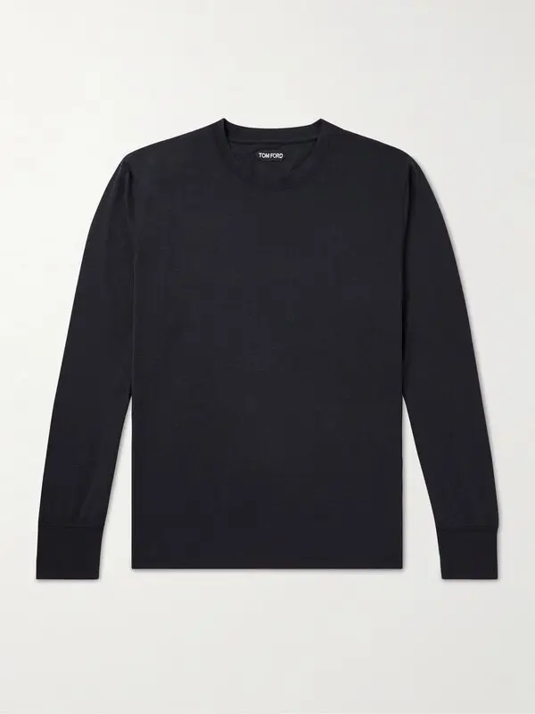 TOM FORD Slim-fit Lyocell And Cotton-blend Jersey T-shirt - Black