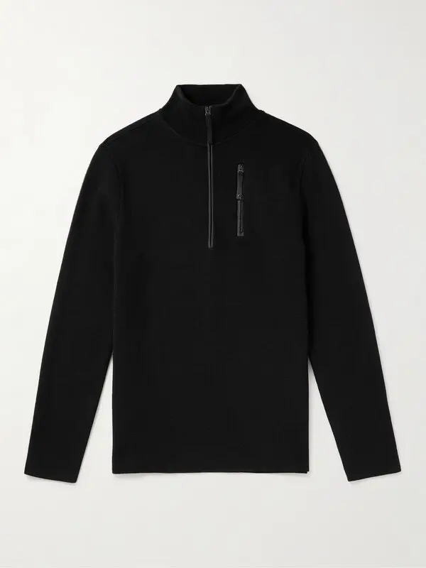 Aztech Mountain Matterhorn Shell-trimmed Wool Half-zip Mid-layer - Black