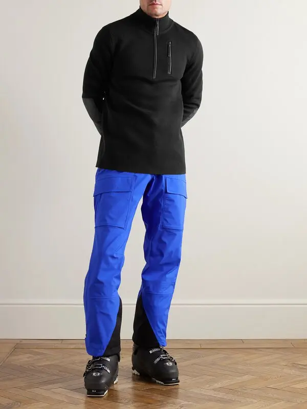 Aztech Mountain Matterhorn Shell-trimmed Wool Half-zip Mid-layer - Black