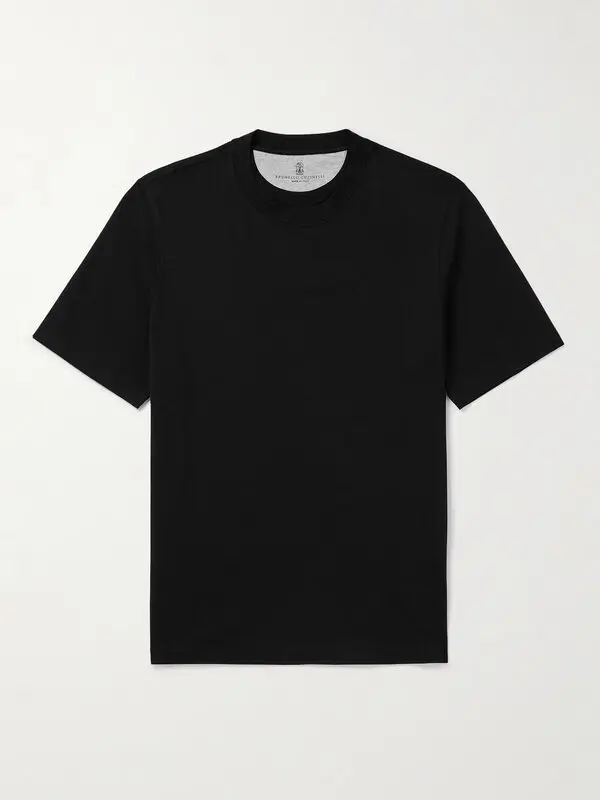Brunello Cucinelli Cotton-jersey T-shirt - Black