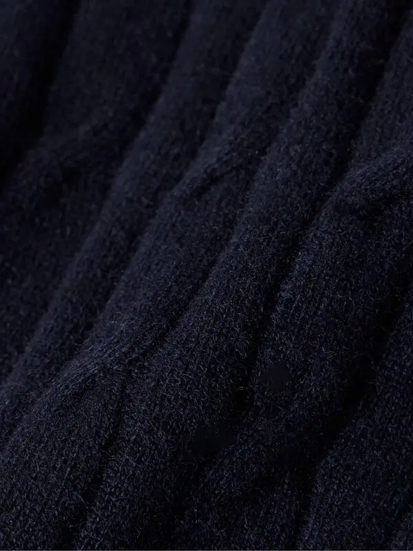 GHIAIA Cable-knit Cashmere Polo Shirt