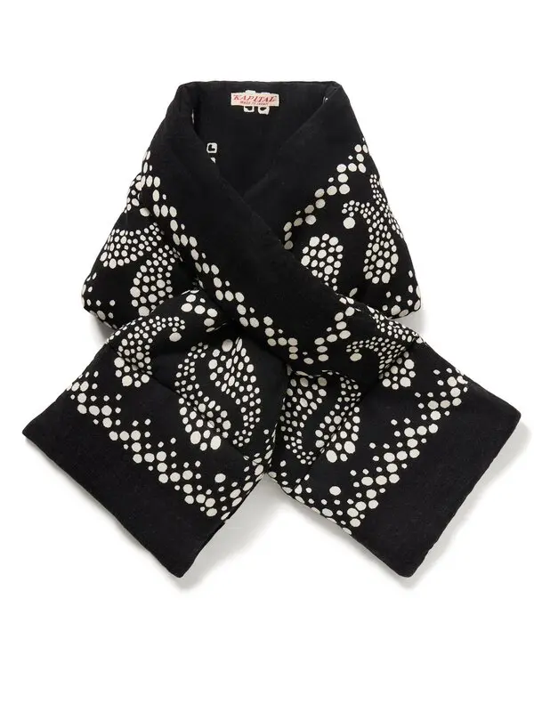 Kapital Kesa Padded Bandana-Print Woven Scarf Black Editorialist