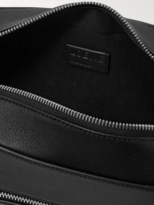 Loewe Logo-debossed Leather Belt Bag - Black