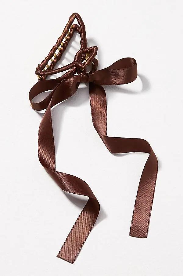 Anthropologie Clubhouse Bow Hair Claw Clip - Brown