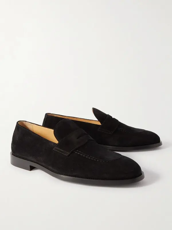 Brunello Cucinelli Suede Penny Loafers