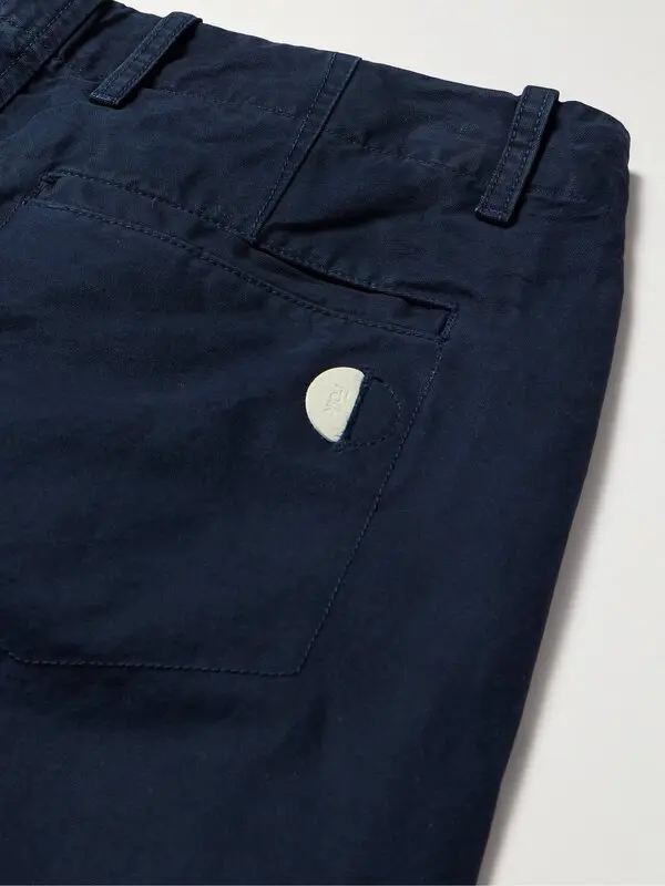 Folk Assembly Straight-leg Pleated Cotton-twill Trousers