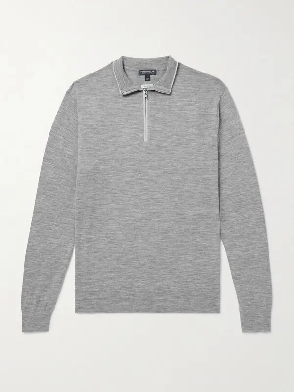 Peter Millar Excursionist Flex Wool-blend Half-zip Sweater - Gray