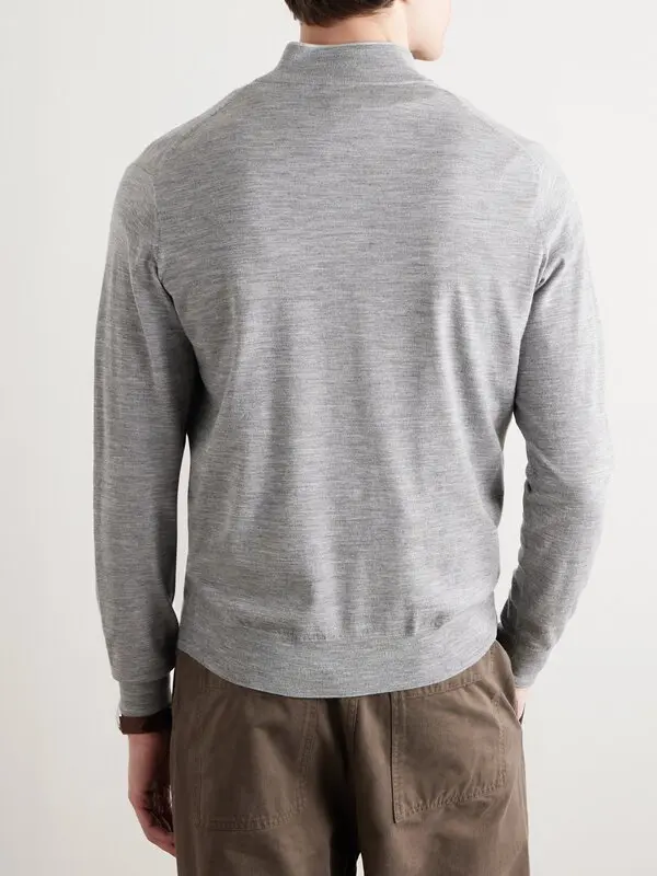 Peter Millar Excursionist Flex Wool-blend Half-zip Sweater - Gray